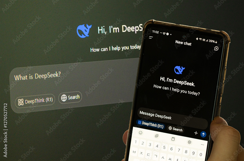 Seoul, South Korea - Feb 17, 2025 :A user using DeepSeek on a computer ...