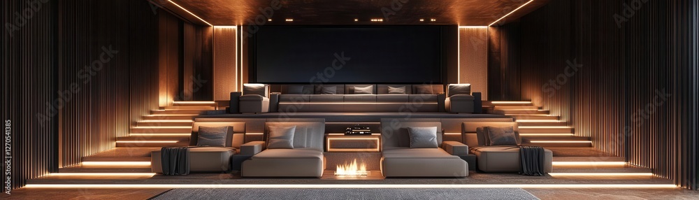 Modern mansion with an exclusive private cinema, high-end furniture ...