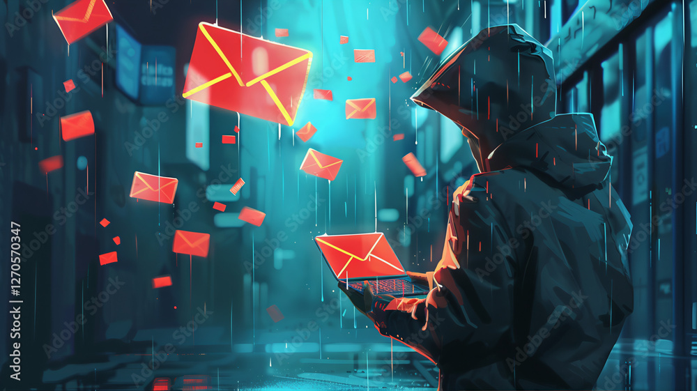 Romance scam, 419 love scam, hacker stealing data from computer, dark ...