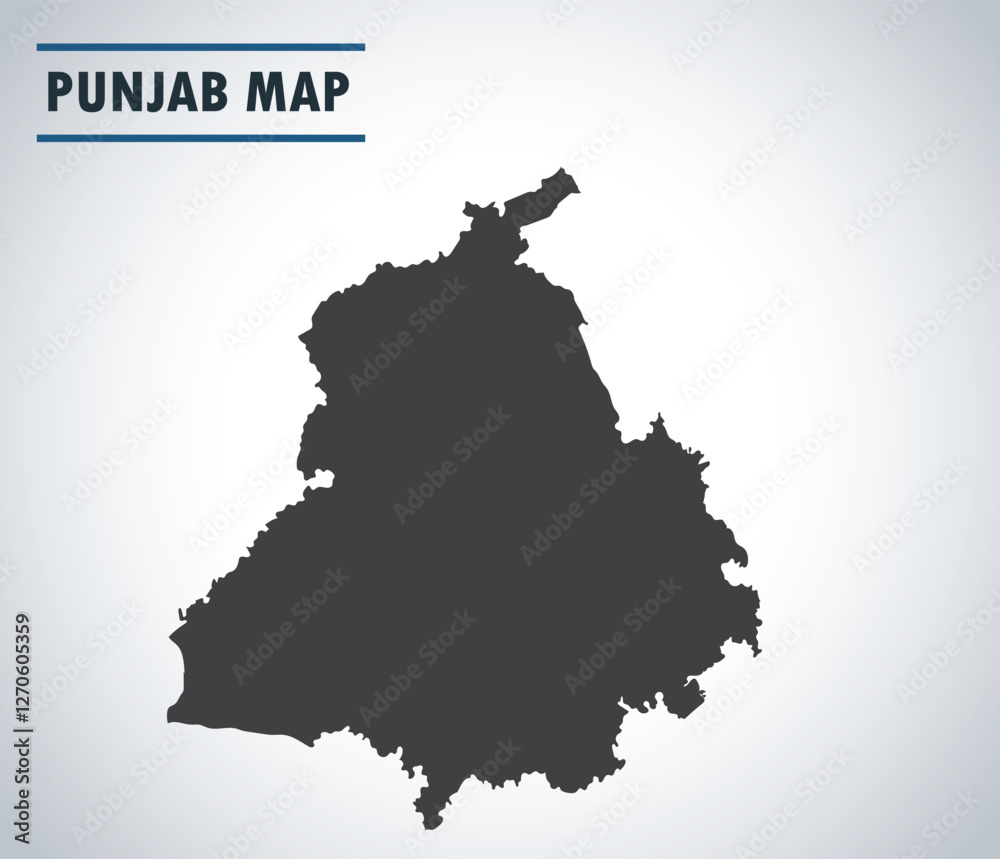 Punjab Map Exploring the Land of Five Rivers Stock Vector | Adobe Stock
