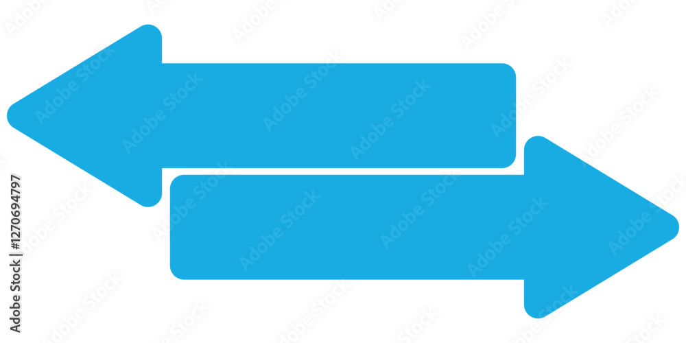 Vetor Blue transfer arrow icon. Double reverse symbol. Data transfer ...