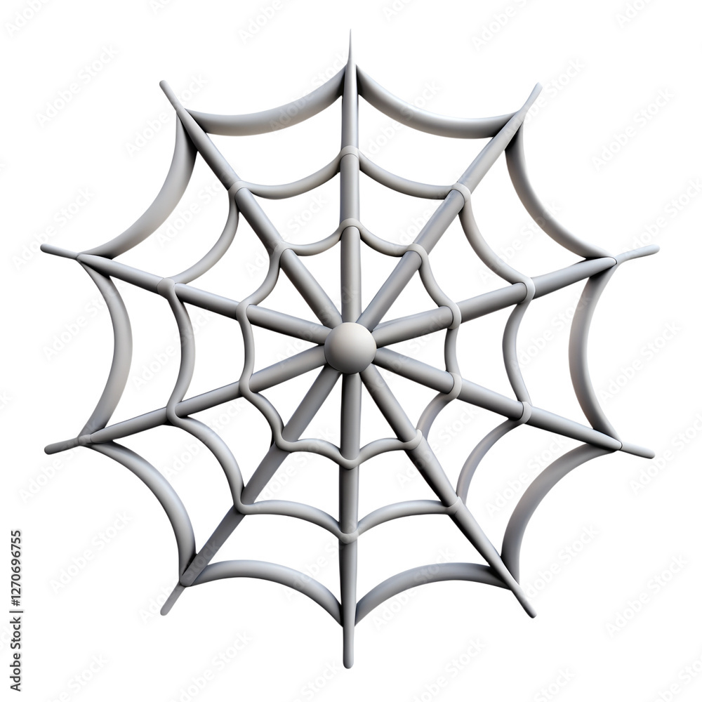 Spider web. 3d rendering isolated on white background. Cartoon plastic ...