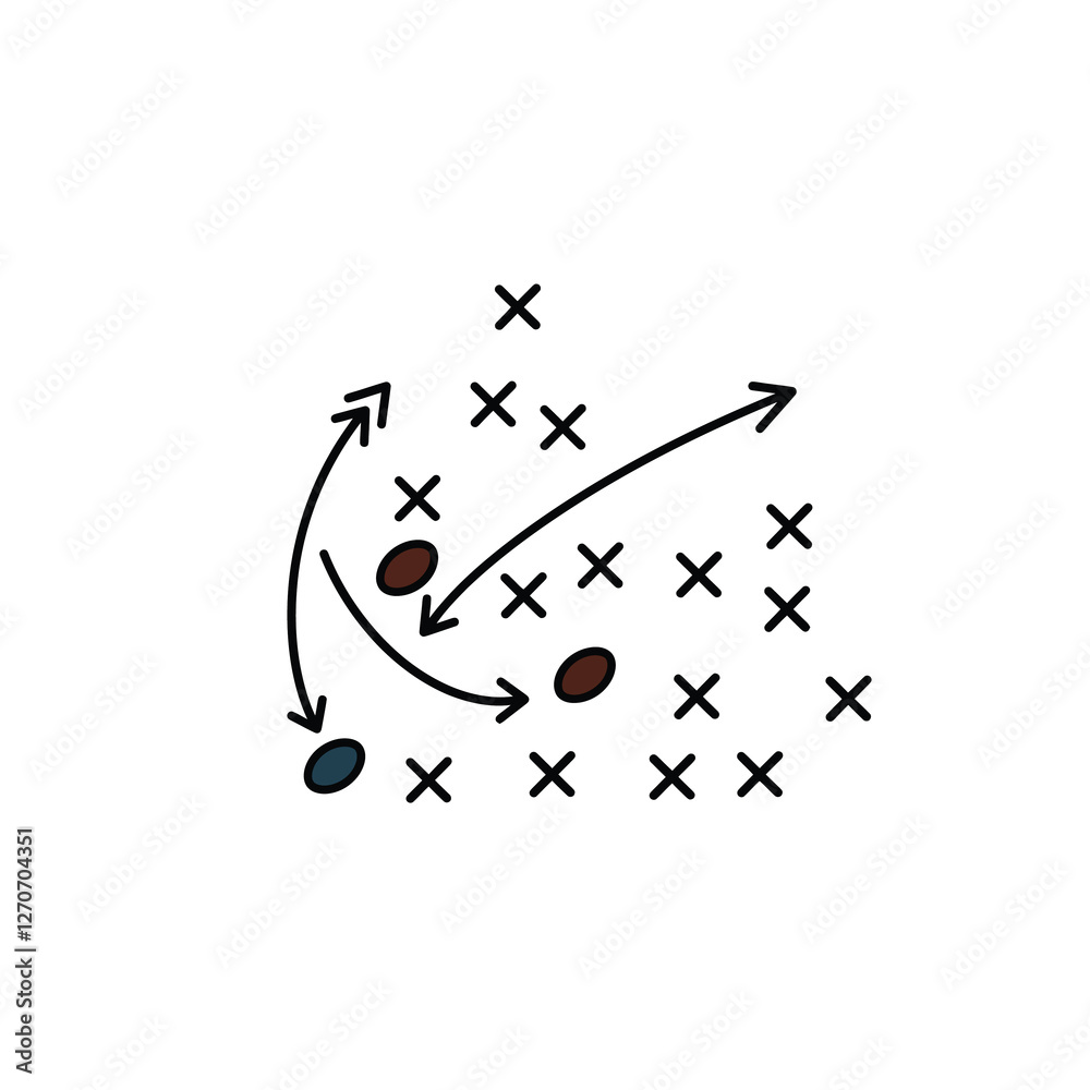 Football playbook clipart. This image shows a football play diagram ...