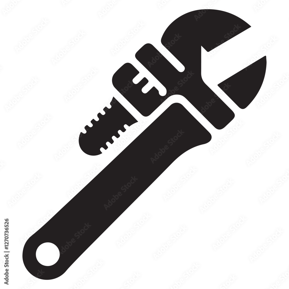 Adjustable Wrench Vector Illustration for Plumbing and Mechanical ...