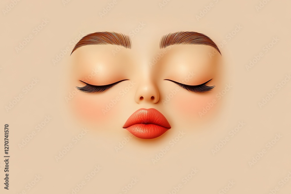 Sleepy emoji face with soft droopy eyelids, faint under-eye shadows ...