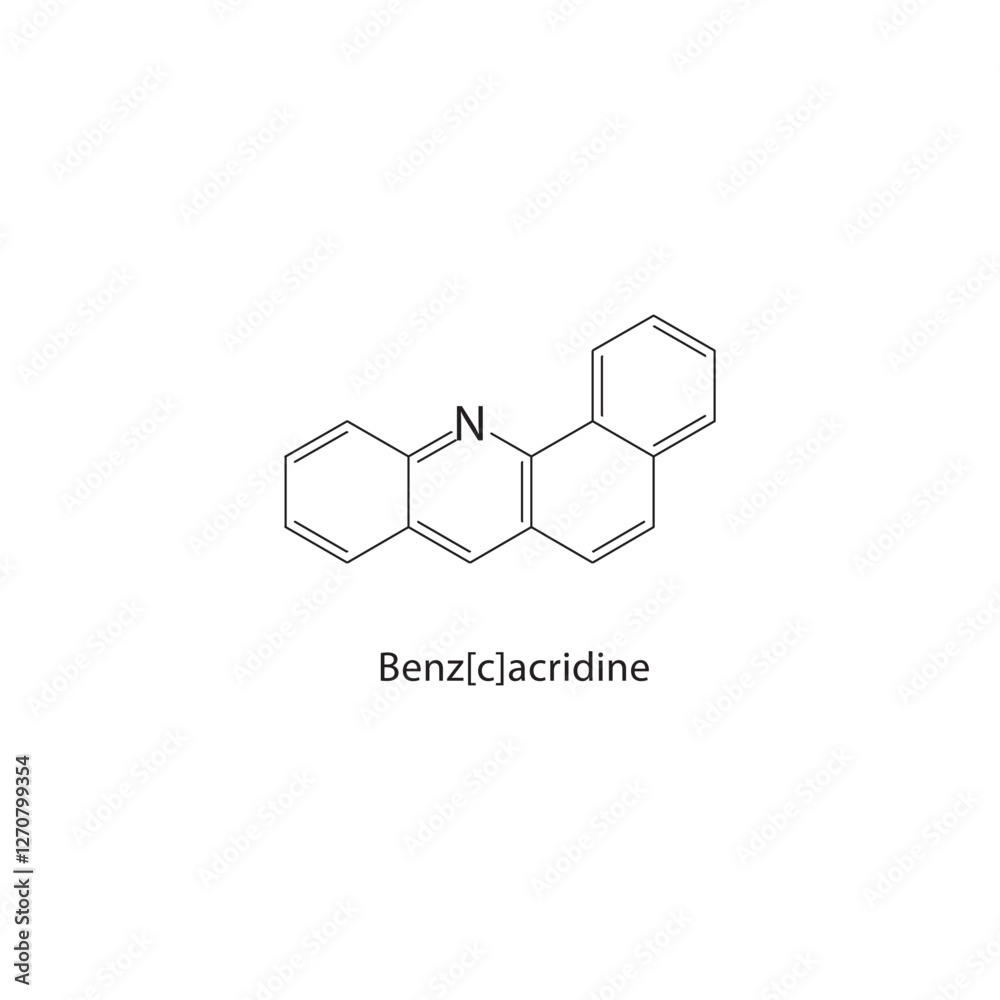 Vector de Stock Benz[c]acridine skeletal structure.Polycyclic Aromatic ...
