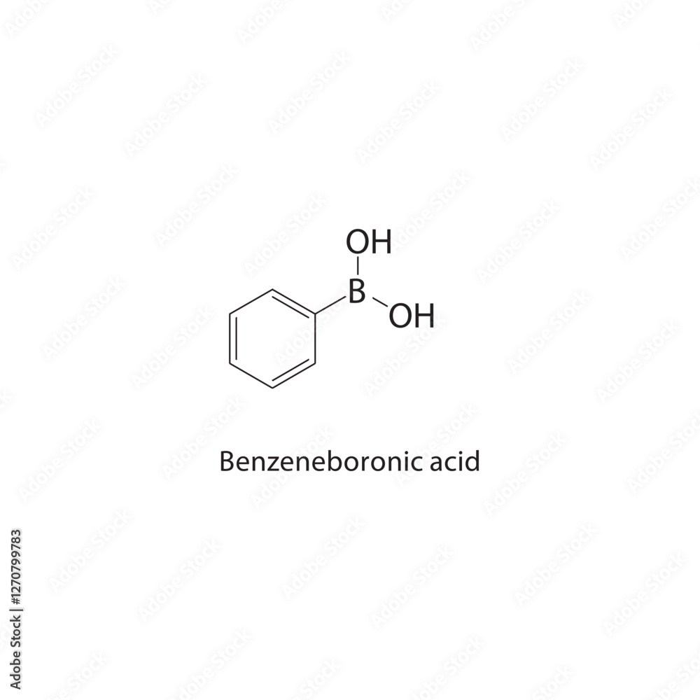 Benzeneboronic acid skeletal structure.Organoboron Compound compound ...