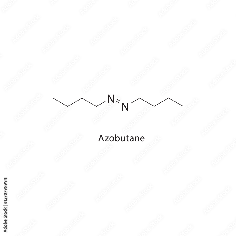 Azobutane skeletal structure.Organic Compound compound schematic ...