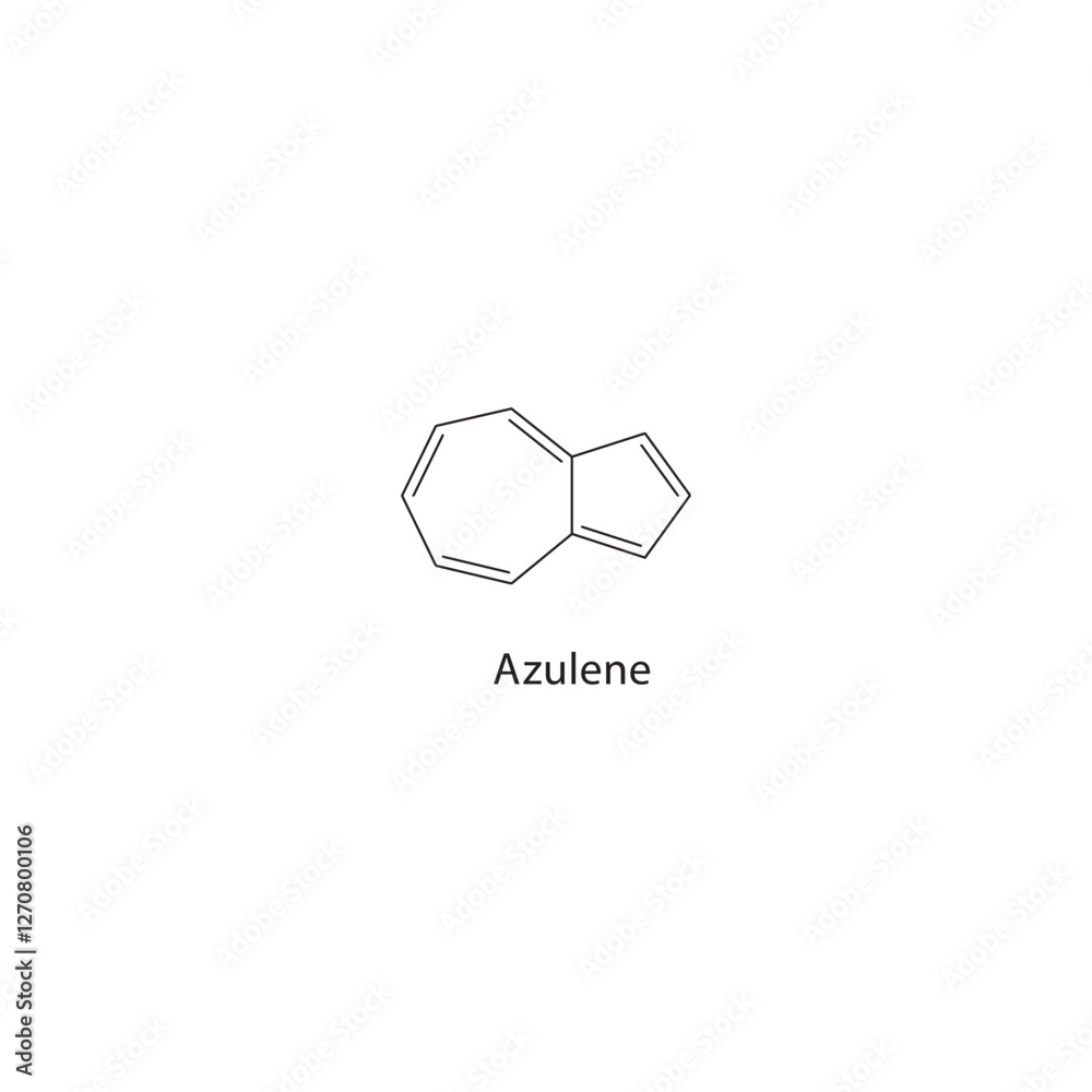 Azulene skeletal structure.Polycyclic Aromatic compound schematic ...