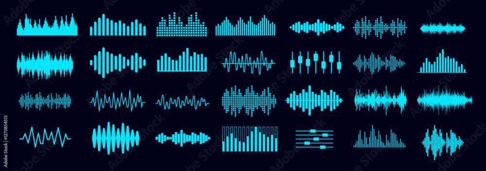 Sound and audio design elements collection - Set of music and voice ...
