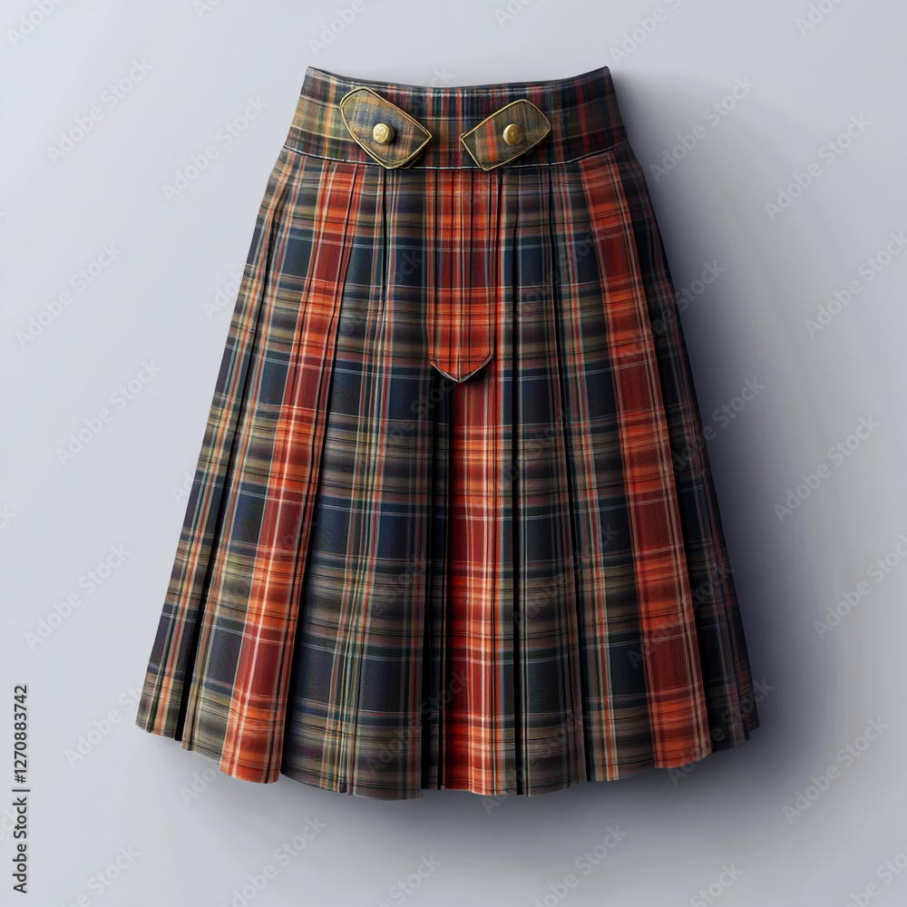 Traditional Scottish kilts in plaid patterns cultural heritage attire ...