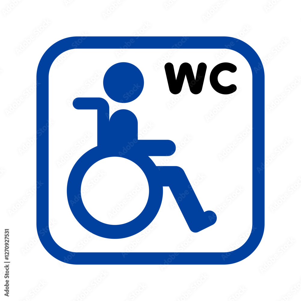 Disabled toilet restroom symbol icon. Disability care pictogram ...