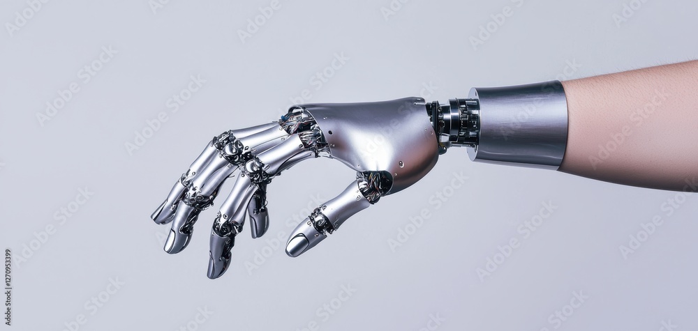 ภาพประกอบ Stock Cybernetic prosthetic limbs with AI-driven neural ...
