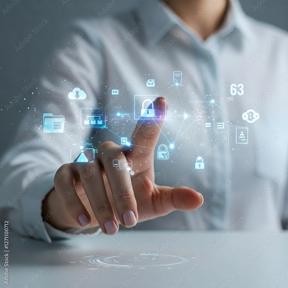 Data science, database management, futuristic information technology ...