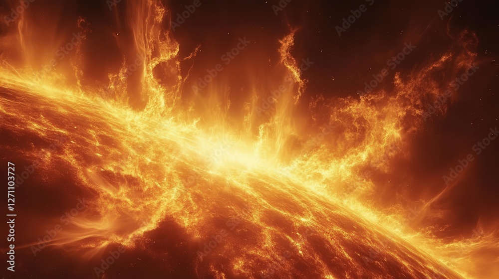 solar prominence, where massive arcs of plasma extend outward from the ...