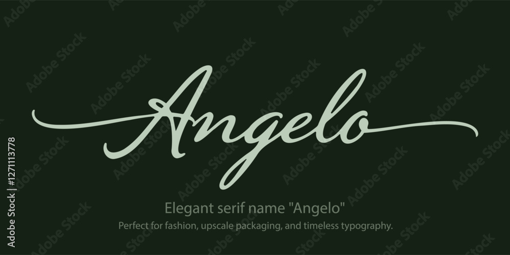 Elegant serif name "Angelo"a sophisticated typeface designed for luxury ...