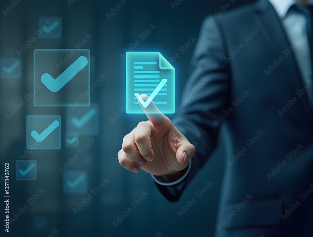 Business compliance of document management. Document or file icons and ...