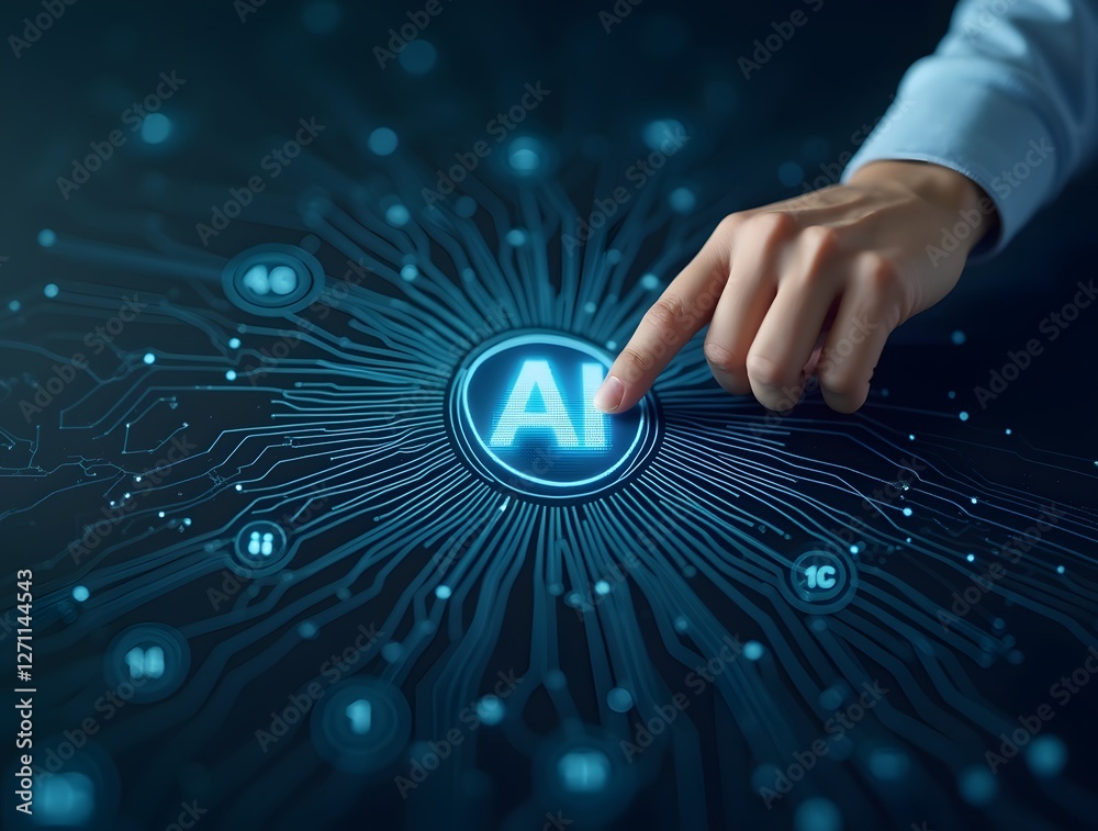AI agent and generative artificial intelligence. Robotic processes automation and data analysis ...