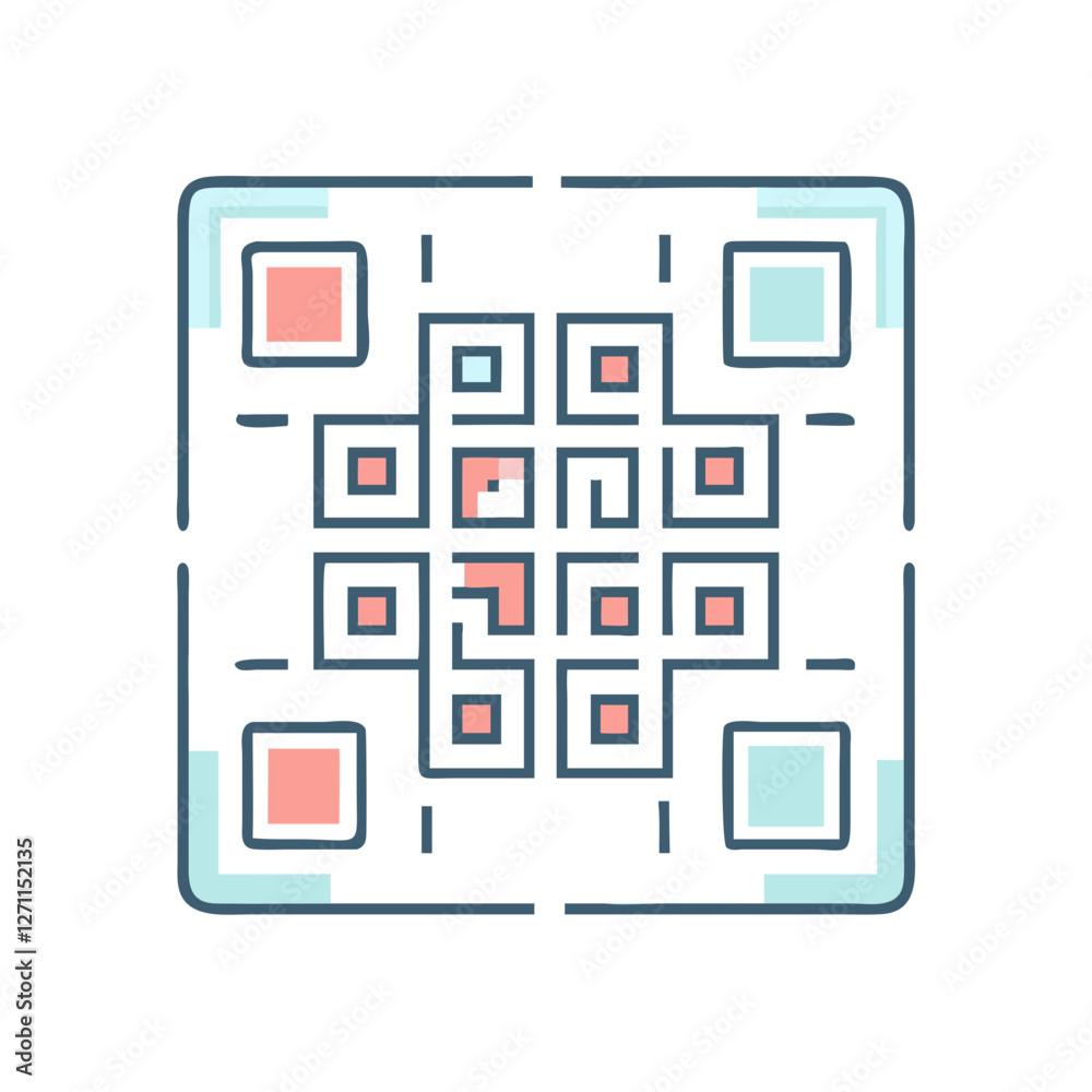 qr code icon, qr code vector illustration-simple illustration of qr ...