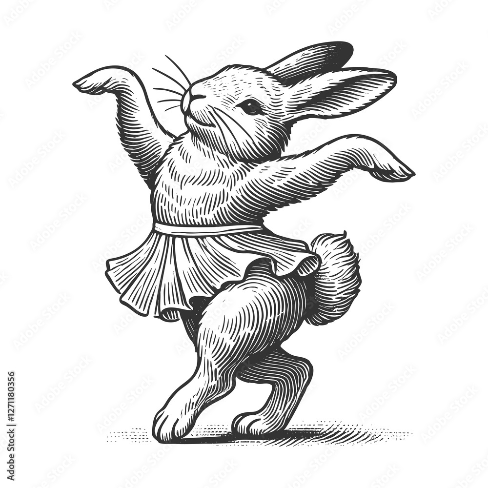 Easter bunny dancing gracefully, combining fantasy, nostalgia, and ...