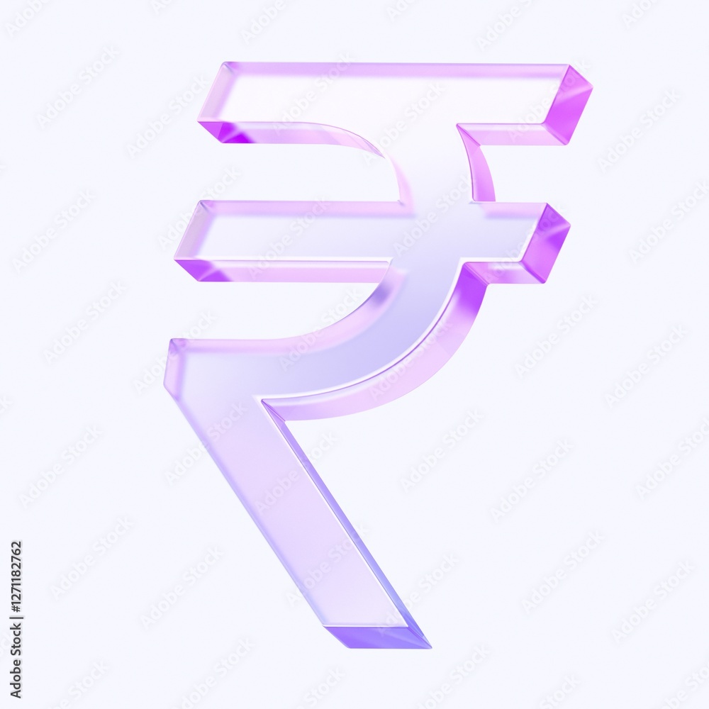 india rupee currency icon with colorful gradient. 3d rendering ...