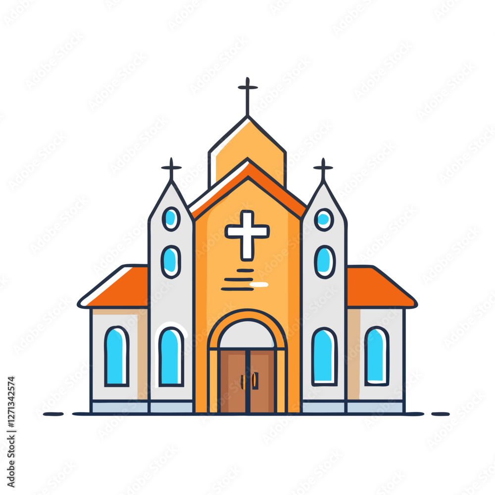 church icon, church vector illustration-simple illustration of church ...