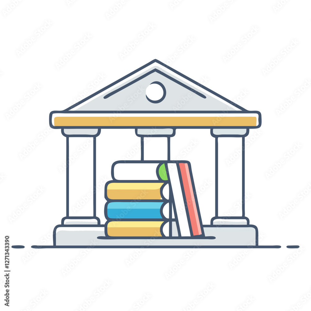 library icon, library vector illustration-simple illustration of ...