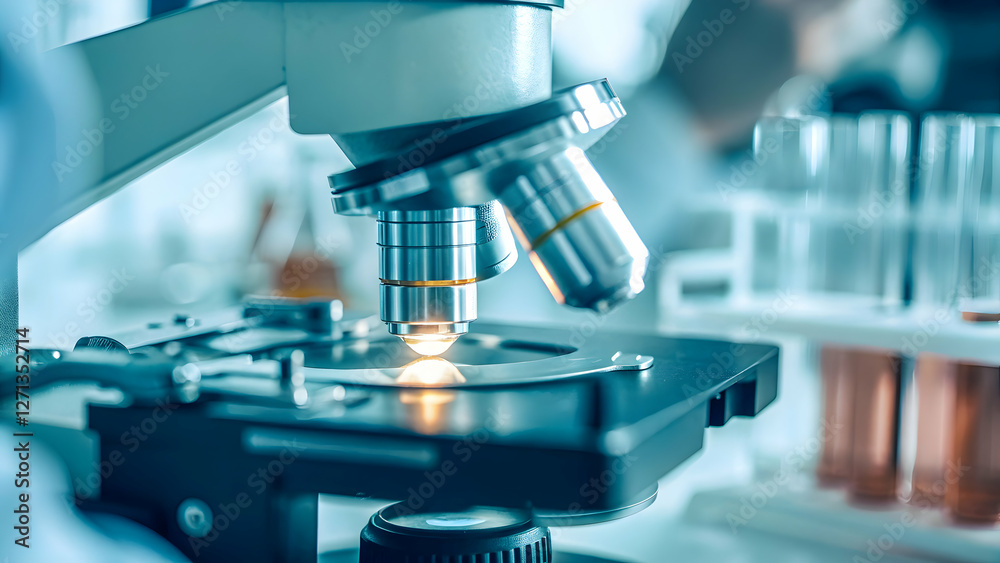 Professional Microscope in Laboratory for Microbiology and Medical ...