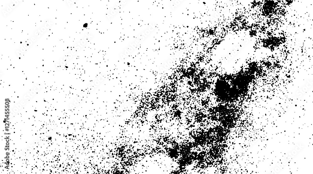 Abstract texture dust particle and dust grain on white background. Old grunge black texture ...