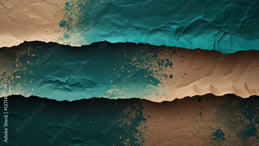 Obsidian dark teal color gradient kraft paper grainy rough texture ...