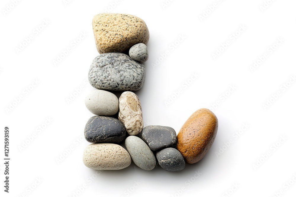 Pebble Letter L: Natural Stone Alphabet, Rustic Charm, Creative ...