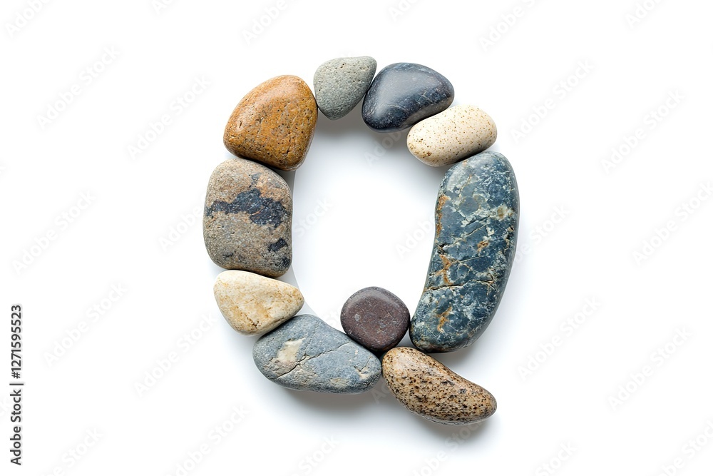 Pebble Letter Q: Creative Alphabet Design, Stone Letter Q, Nature ...