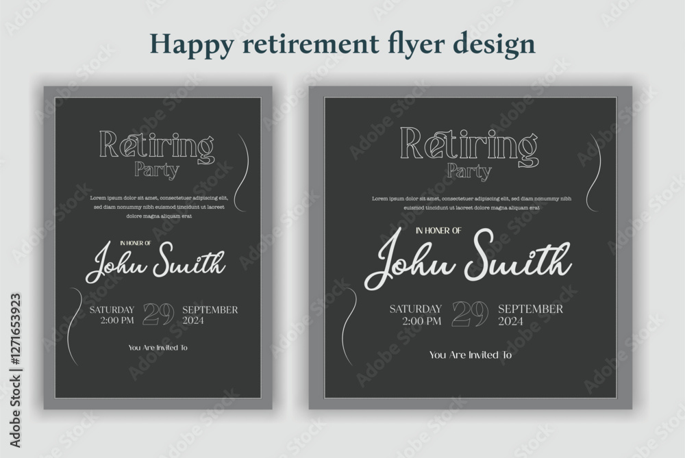 Image vectorielle Stock Retirement Flyer Design Template. Retirement ...