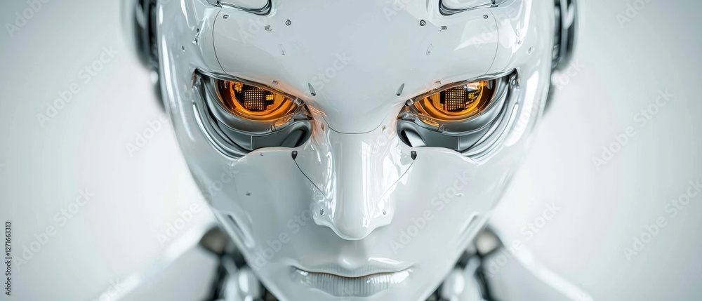 Hyper-realistic robot with expressive human features, deep artificial ...