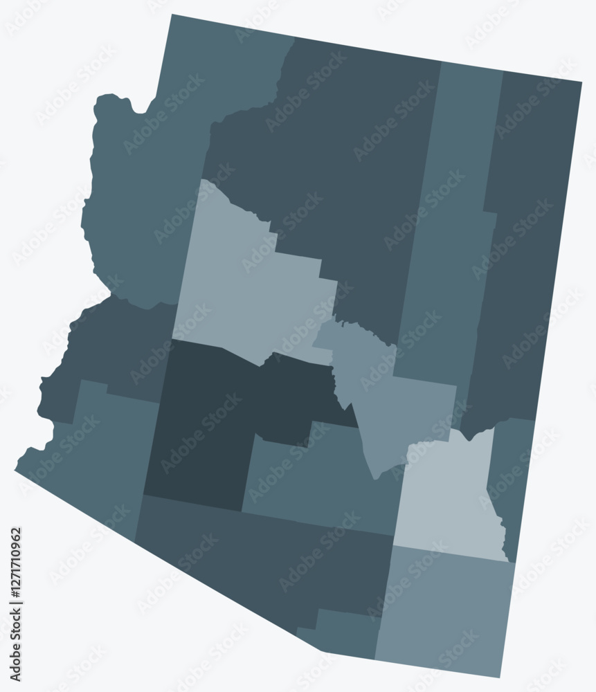 Vector de Stock Map of Arizona with counties. Just a simple state ...