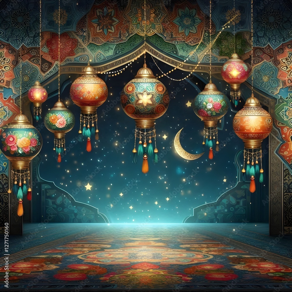 Beautiful Shab e Barat Background Design Featuring a Stunning ...