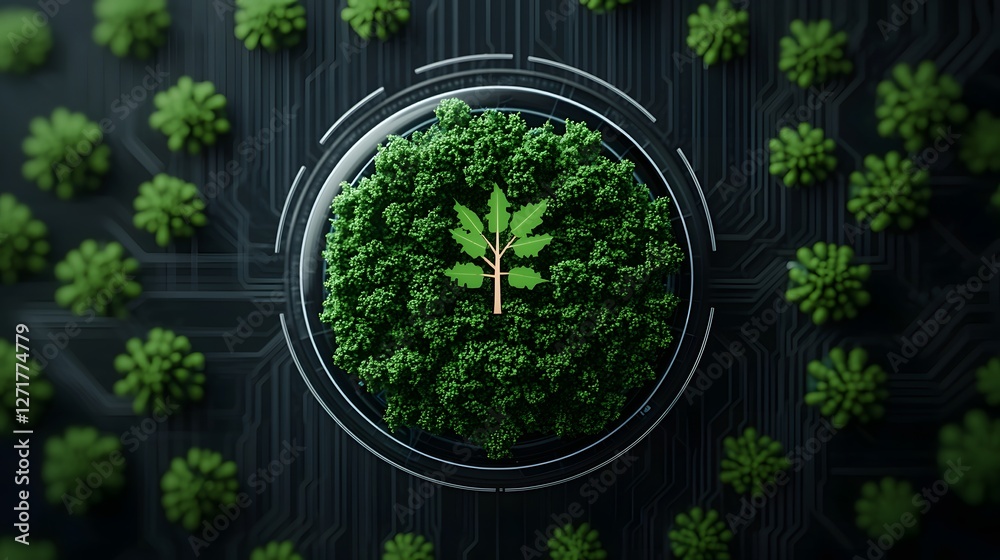 Cutting edge holographic dashboard interface displaying real time data ...