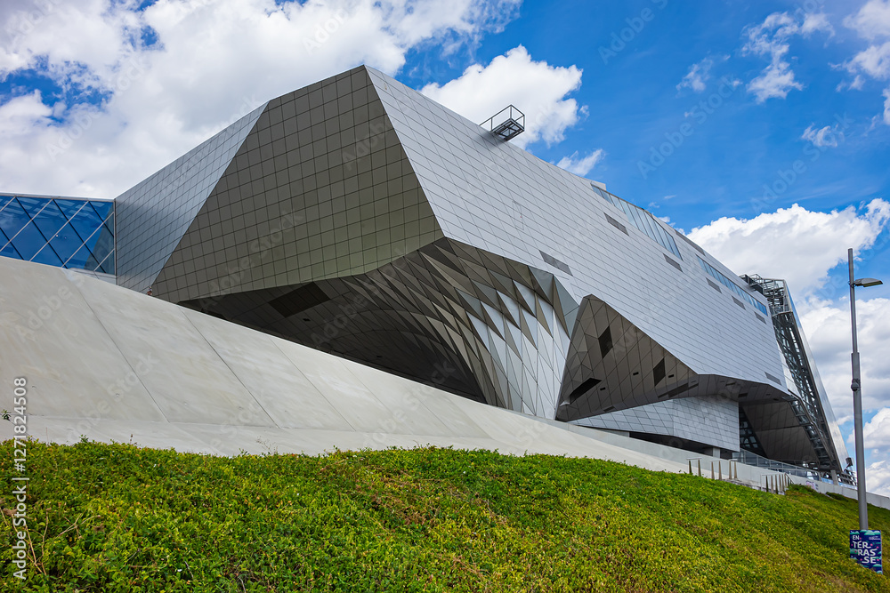 Picturesque view of Confluences Museum (Musee des Confluences, 2014 ...