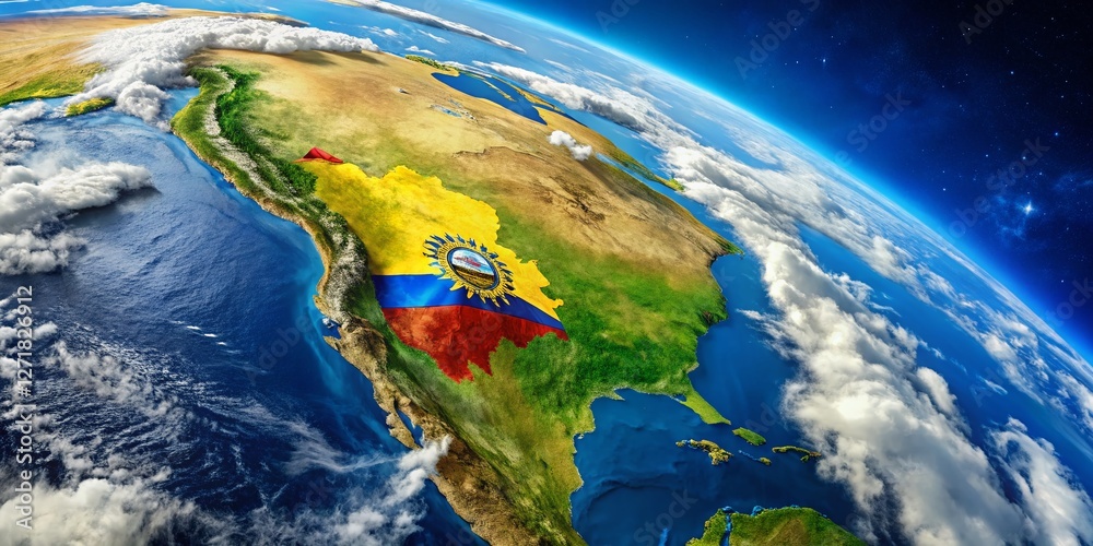 Ecuador 4K Zoom: Realistic 3D Animated Earth Map with Highlighted ...