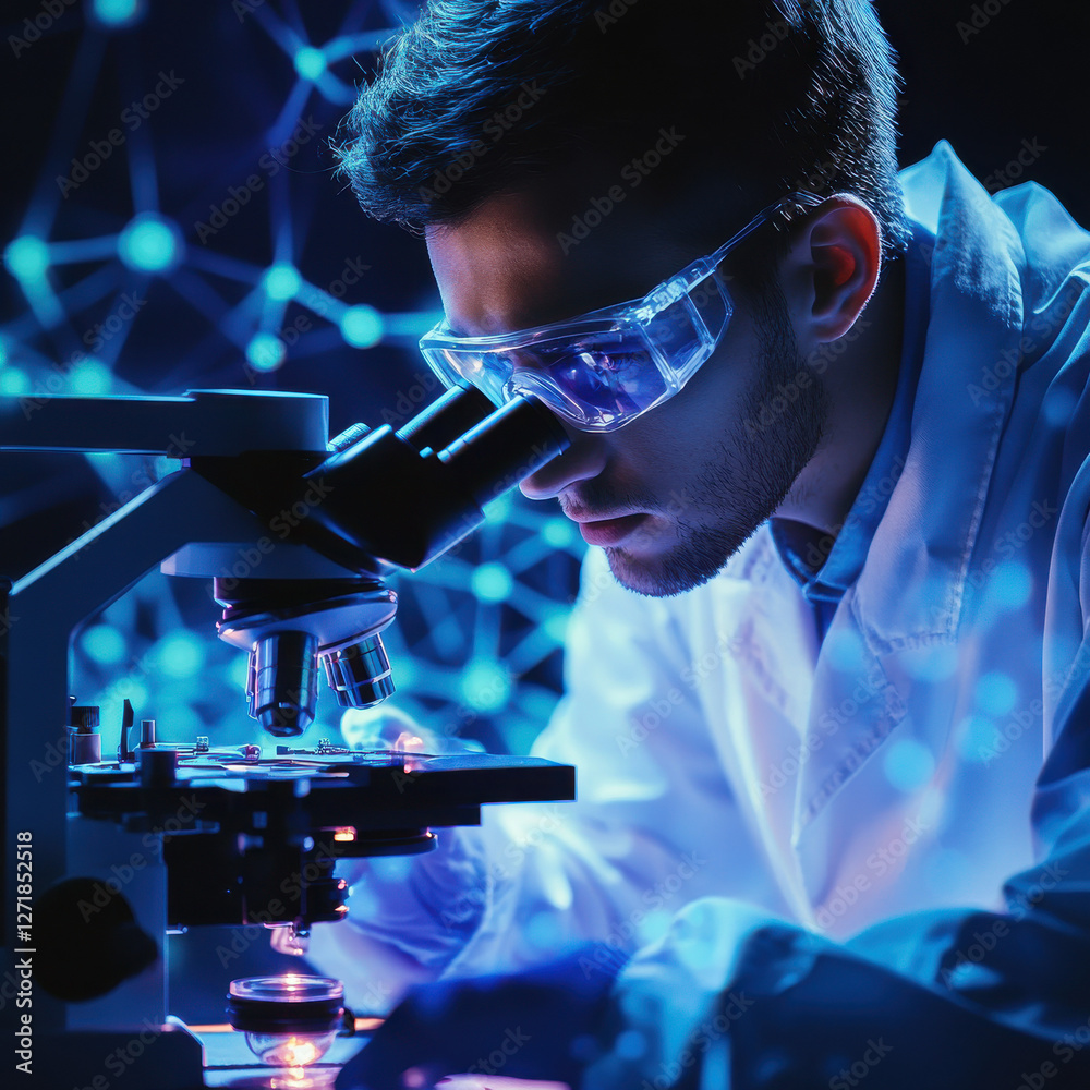 *Vibrant image of a scientist studying the molecular structure of a ...