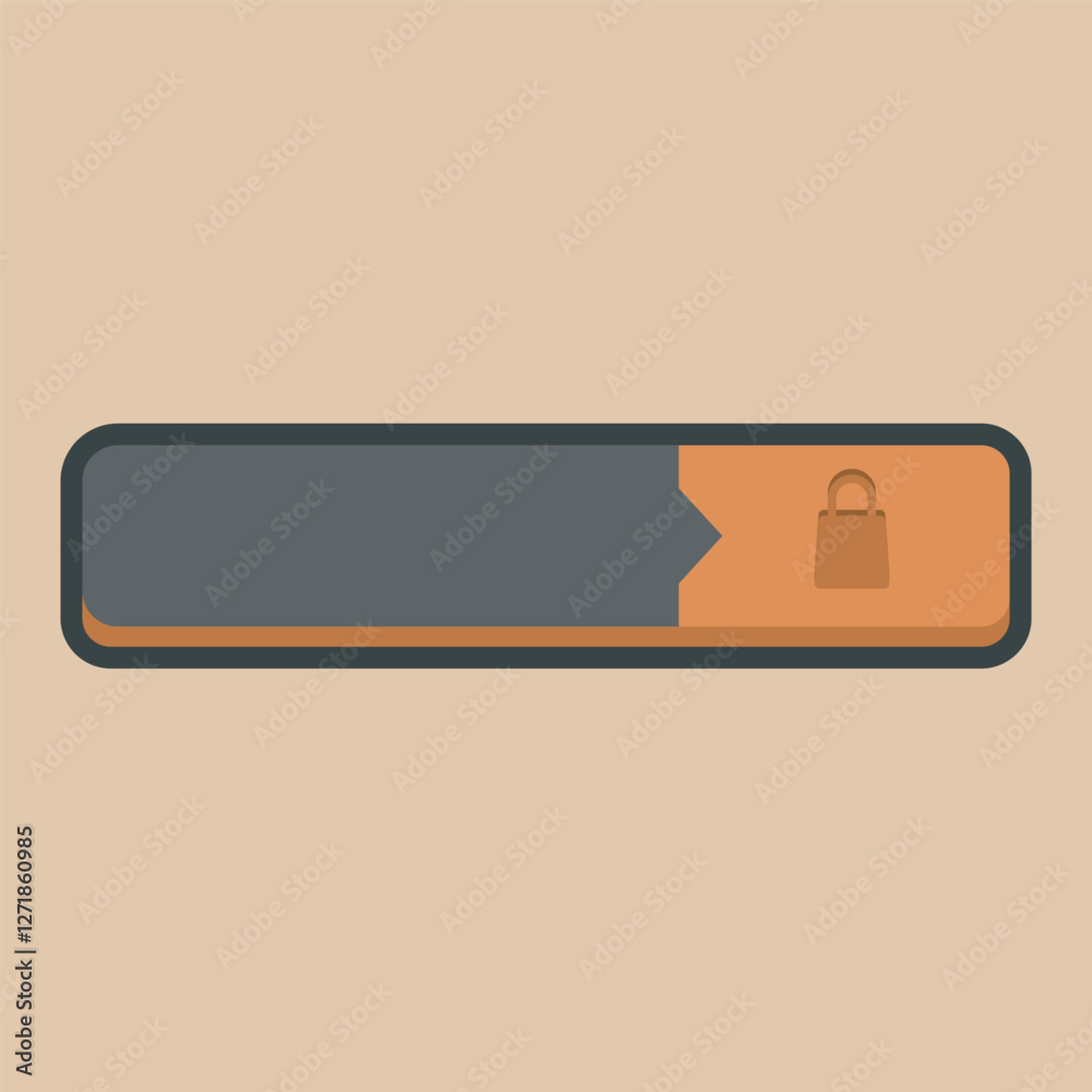 blank text space form with shopping bag sign in outline flat vector ...