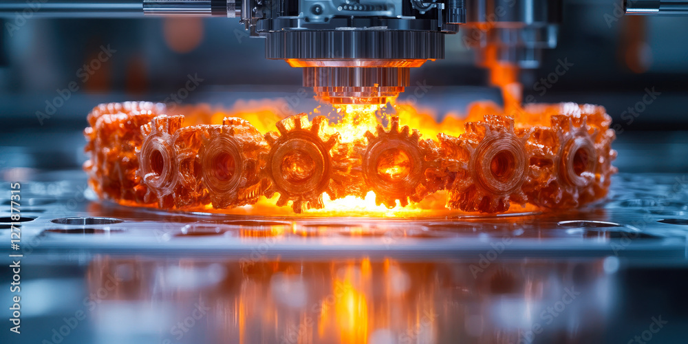 Advanced 3D Printing Process Showcasing High-Precision Machinery ...