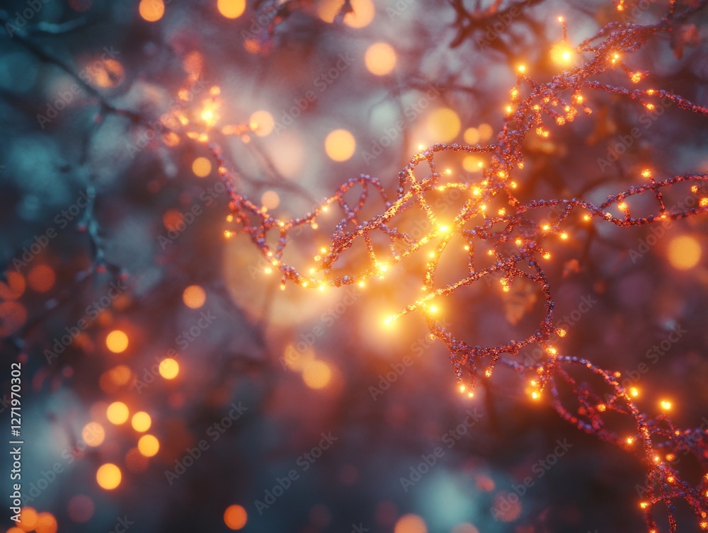 Conceptual representation of epigenetics DNA strand wrapped glowing ...