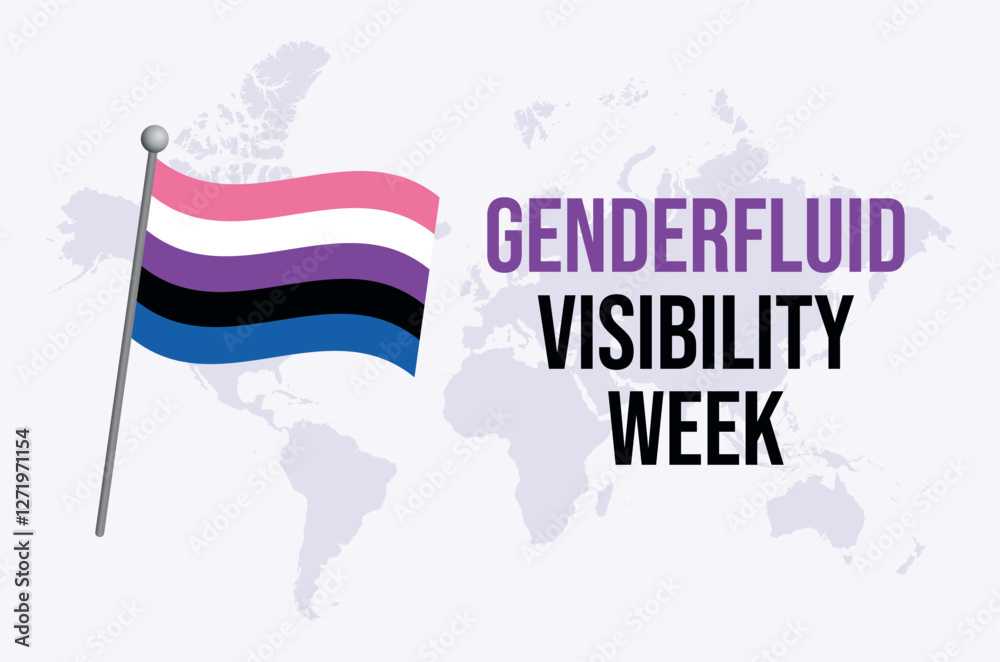 Genderfluid Visibility Week poster vector illustration. Genderfluid ...