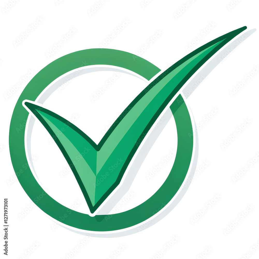 Green Check Mark in Circle - Illustration Isolated on Transparent ...