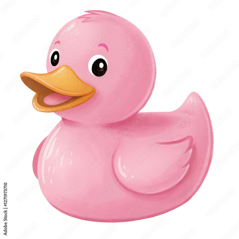 Pink Rubber Duck Illustration, Isolated on Transparent Background ...