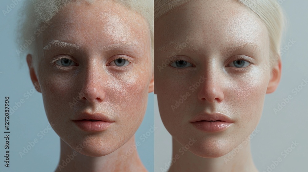 Comparison of realistic 3D character models showcasing skin textures ...
