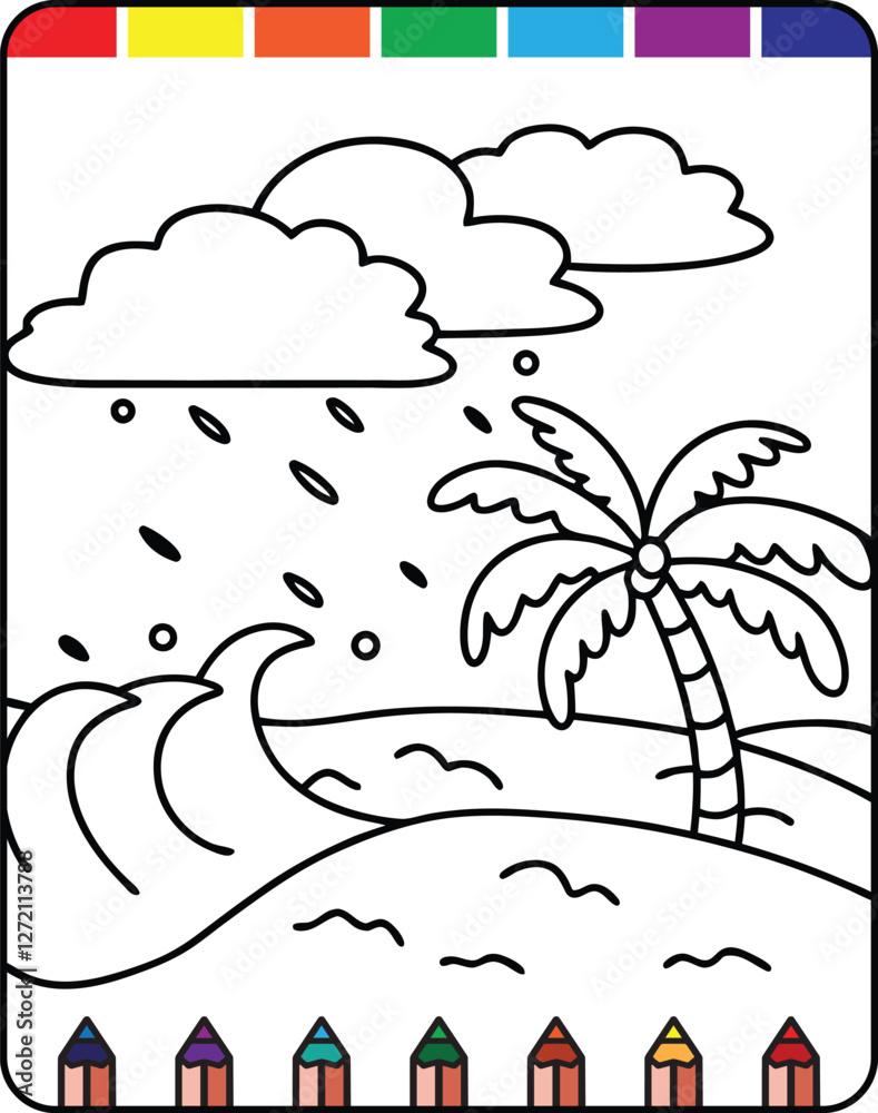 Easy Earthquake Coloring Page for Preschoolers Simple and Engaging ...