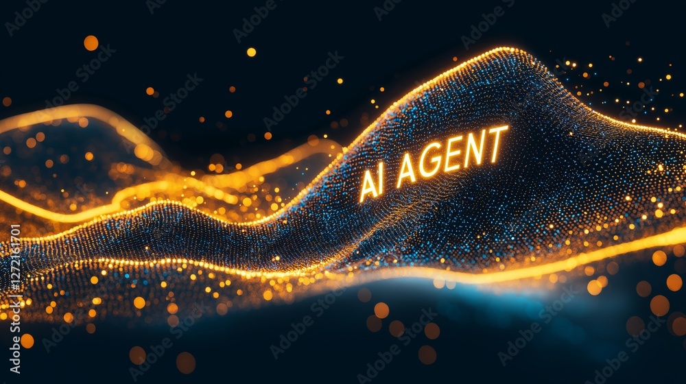 The words AI Agent on a futuristic background symbolizing future ...