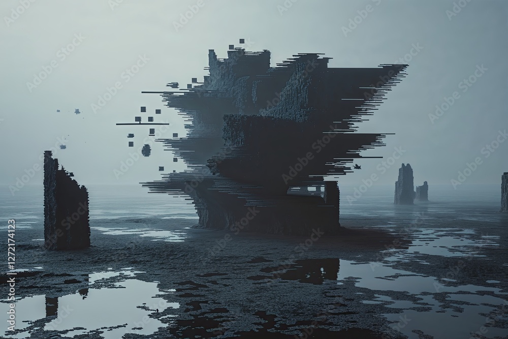 Surreal Grunge Pixel Art with Moody Abstract Textures for Unique Visual ...
